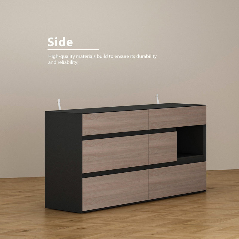 Latitude Run® 6 Double Dresser With Shelf | Wayfair